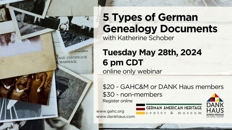 5 Types of German Genealogy Documents - Webinar - Chicago Cultural Alliance